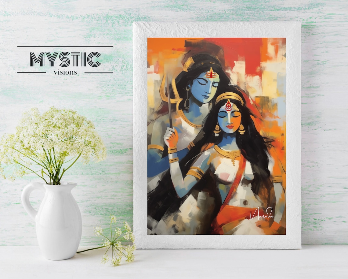 Abstract Shiva Shakti Painting,instant Download,shiva Shakti Wall Decor ...