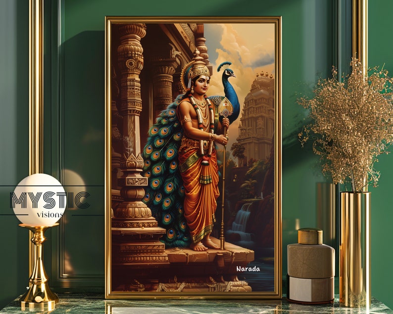 Muruga Painting, Kartikeya Digital Print, Muruga Spiritual Illustration ...