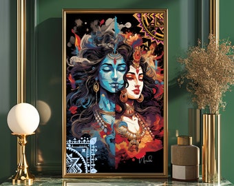Shiva Shakti Painting, Instant Download,shiva Shakti Wall Decor, Shiva ...