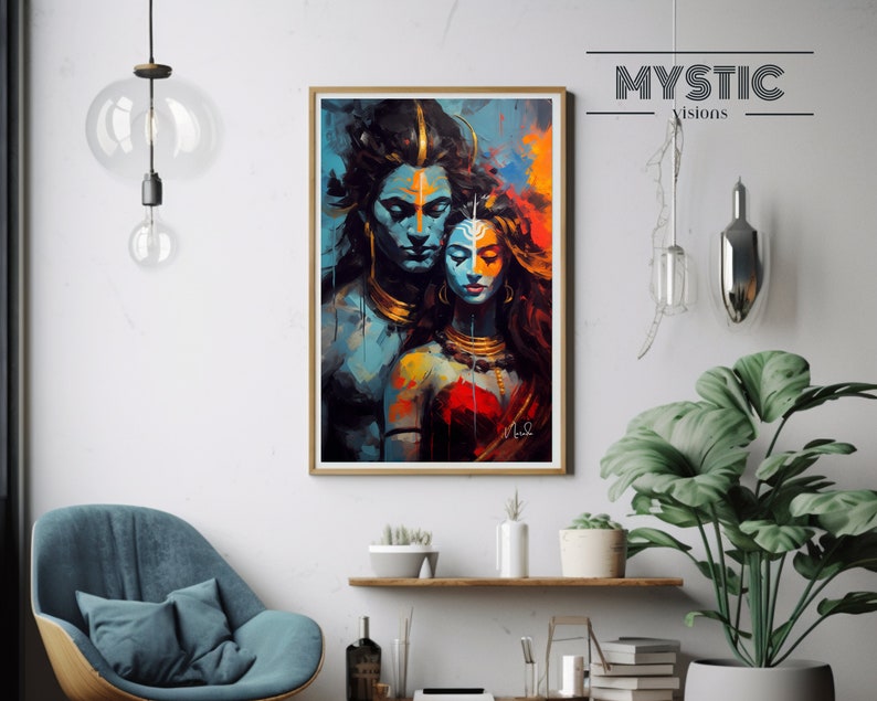 Shiva Shakti Painting, Instant Download,shiva Shakti Wall Decor, Shiva ...