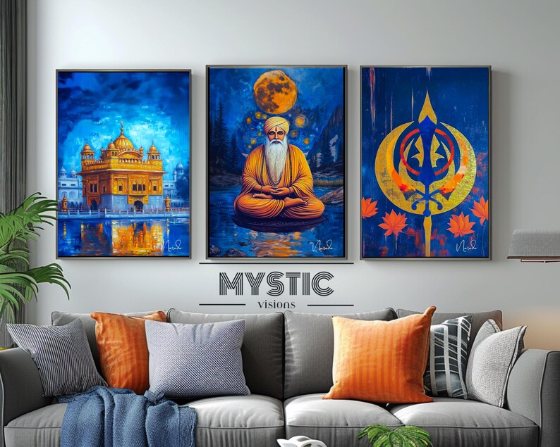 Golden Temple Full Moon Night Art Print, Sikh Home Decor (digital ...
