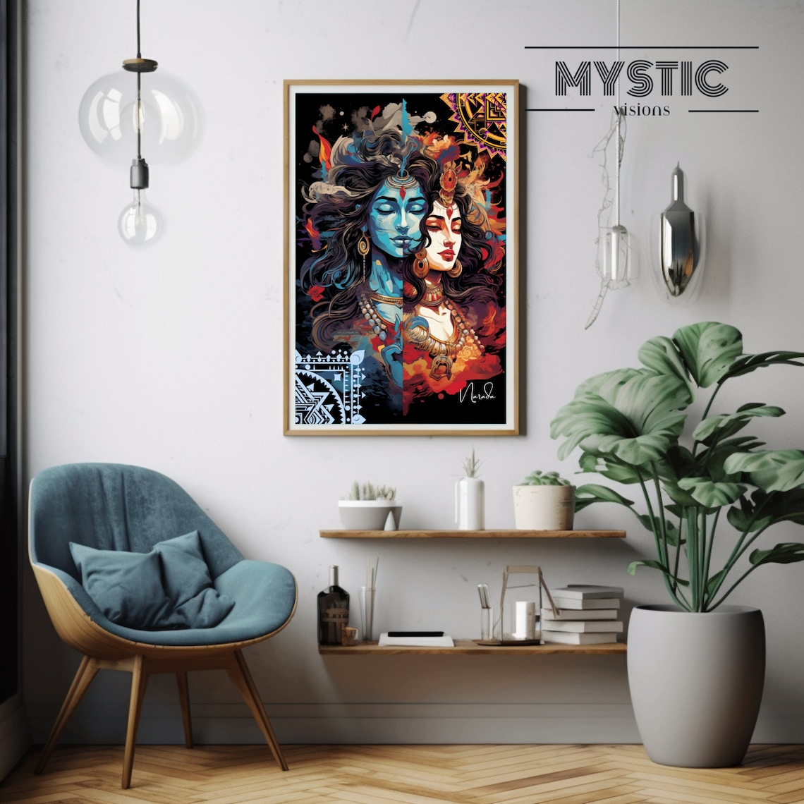 Shiva Shakti Painting Instant Downloadshiva Shakti Poster - Etsy