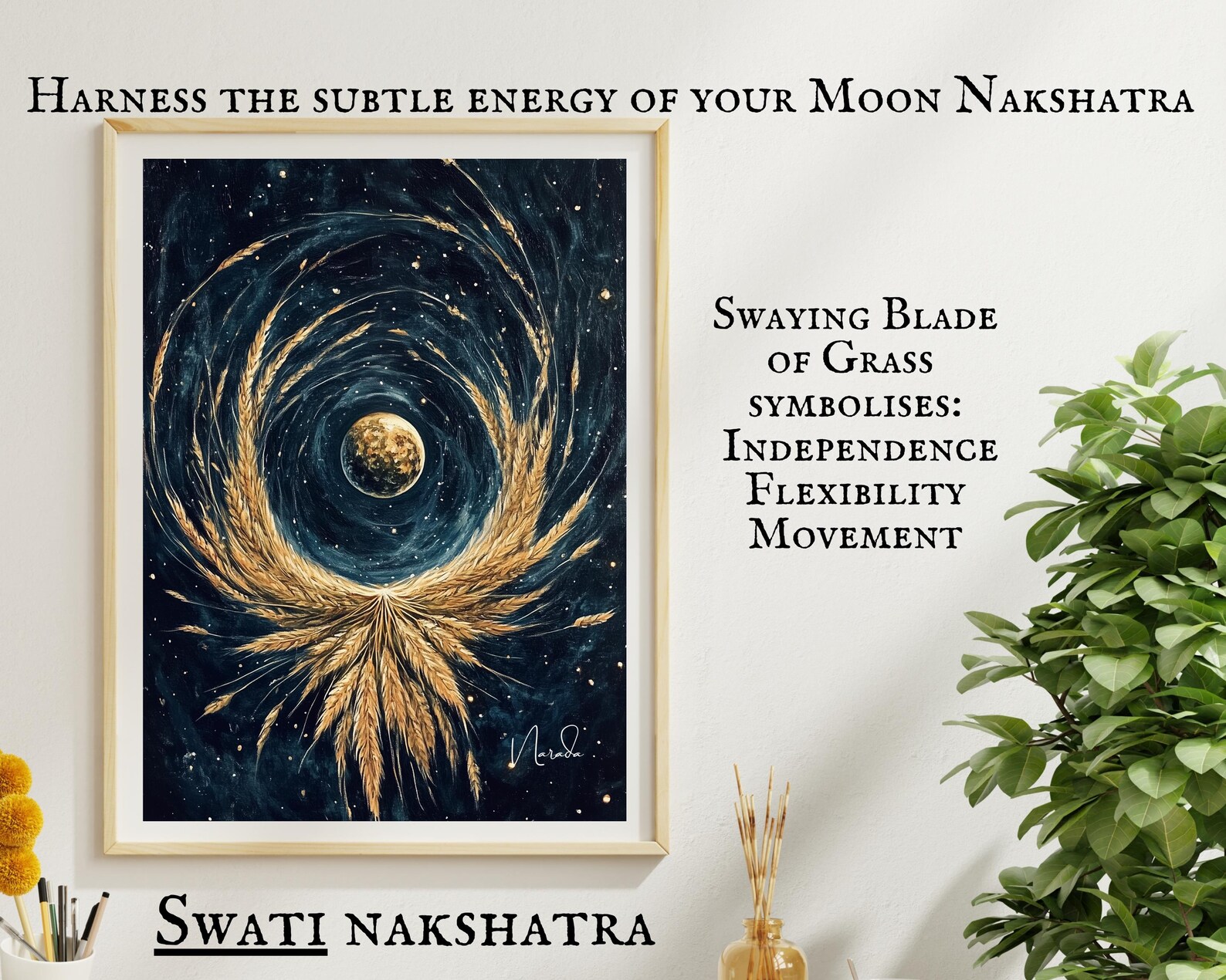 Moon Nakshatra Artwork, Custom Made Vedic Astrology Artwork, Vedic ...