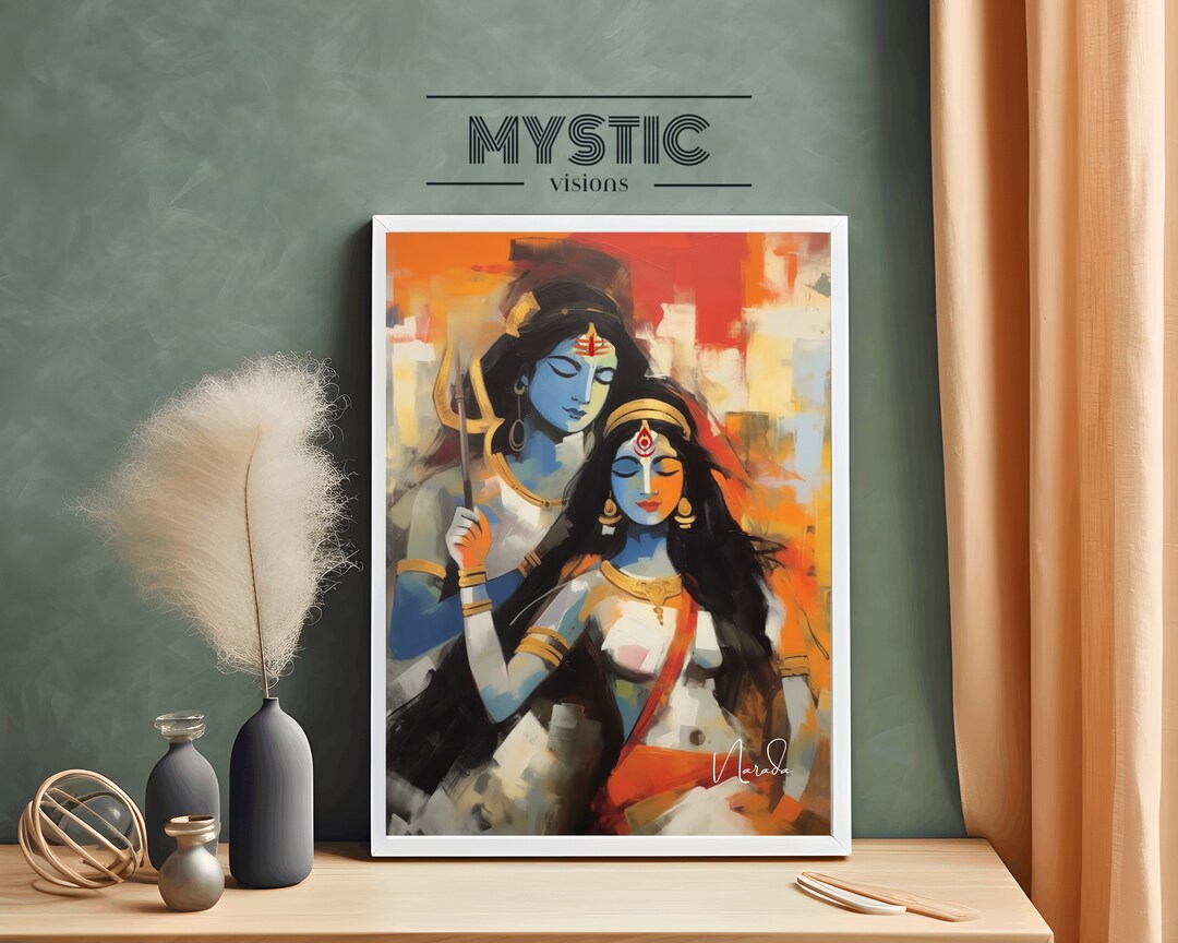 Abstract Shiva Shakti Painting,instant Download,shiva Shakti Wall Decor ...