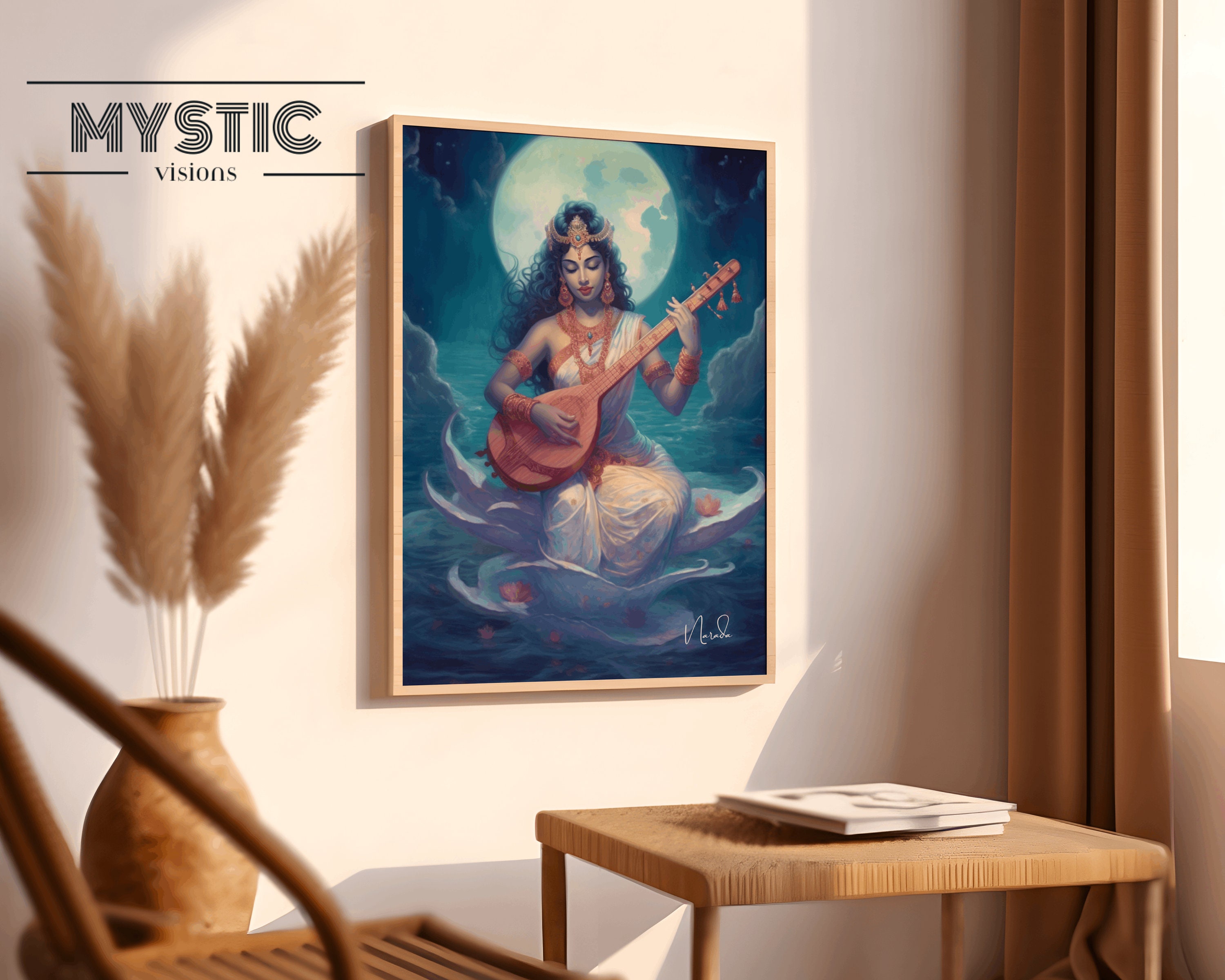 Saraswati, Goddess Illustration, Hindu Goddess, India Artwork, Hindu ...