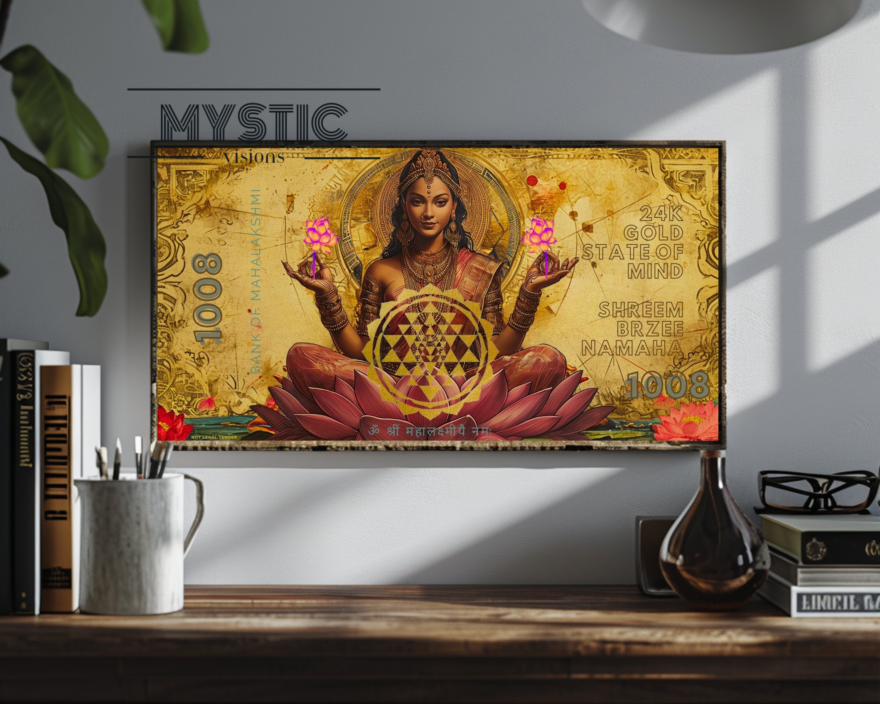 Lakshmi Artwork,lakshmi Painting, Lakshmi Poster, Shreem Brzee Wall Art ...
