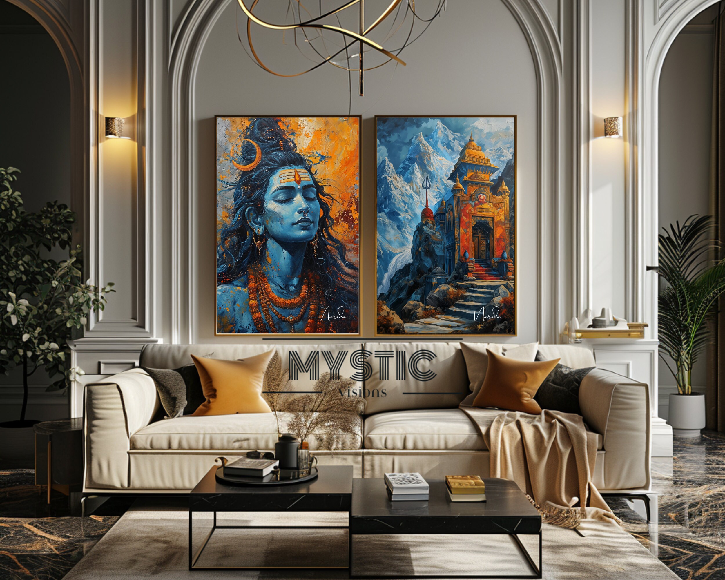 Shiva Wandkunst, Mount Kailash Malerei, Hindu Gott Illustration, Hindu Gott Kunst, Hindu ...