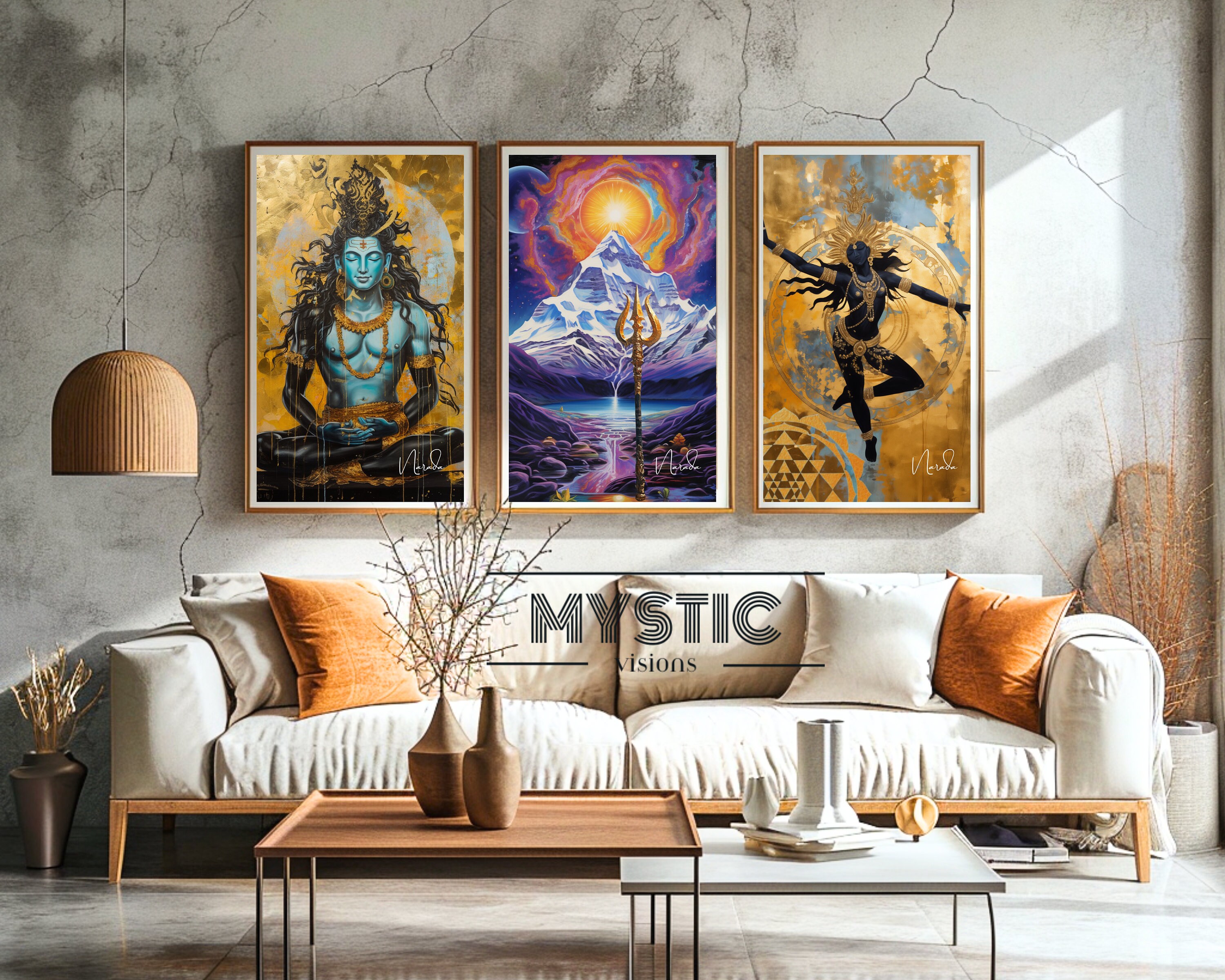 Shiva Painting, Mount Kailash Wall Art, Goddess Kali Artwork, Instant ...