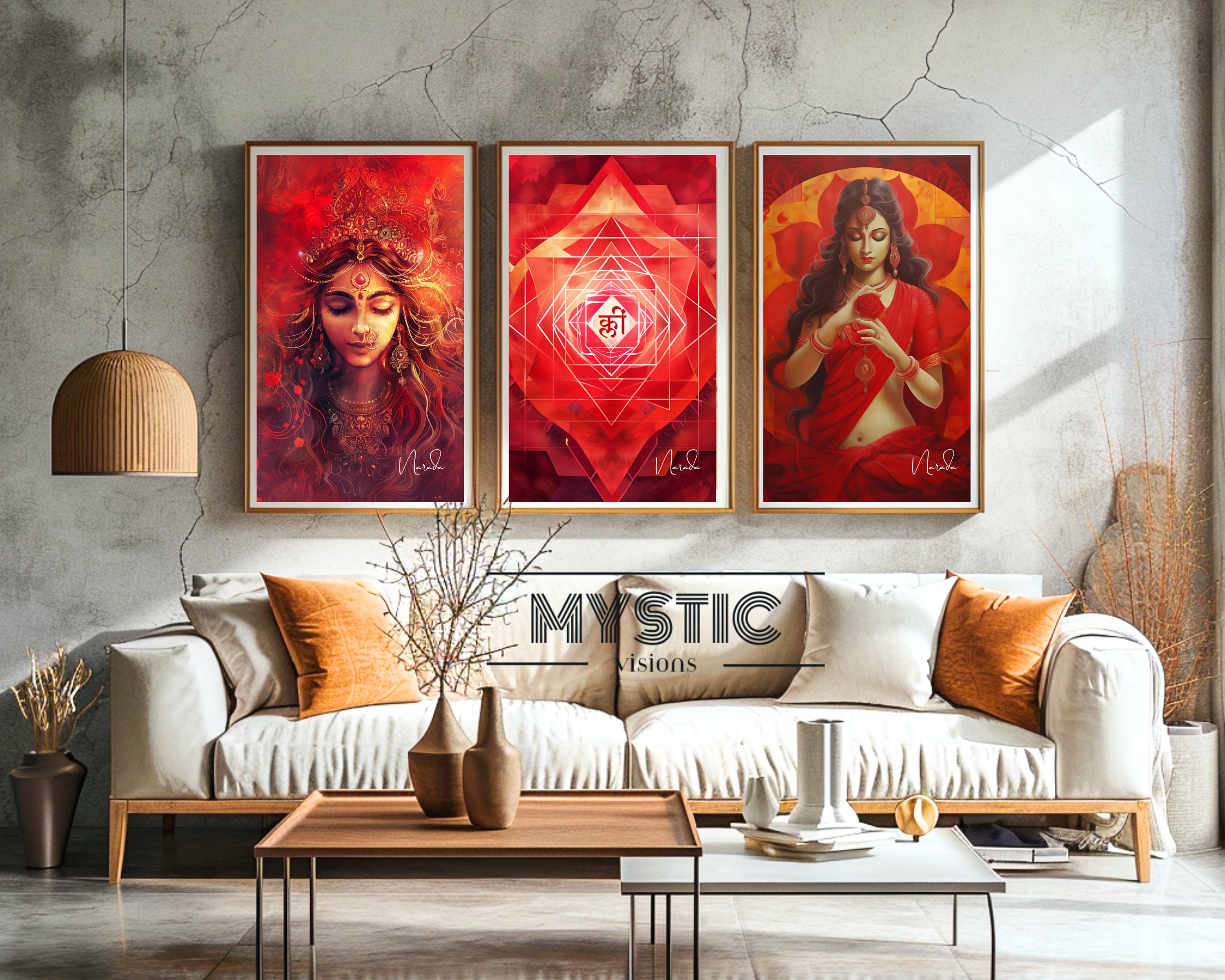 Parvati Painting, Kleem Illustration, Sri Yantra, Spiritual Wall Decor ...
