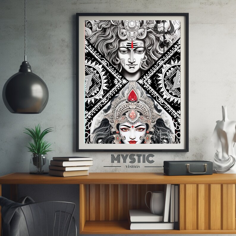 Shiva Shakti Painting, Instant Download,shiva Shakti Poster, Shiva ...