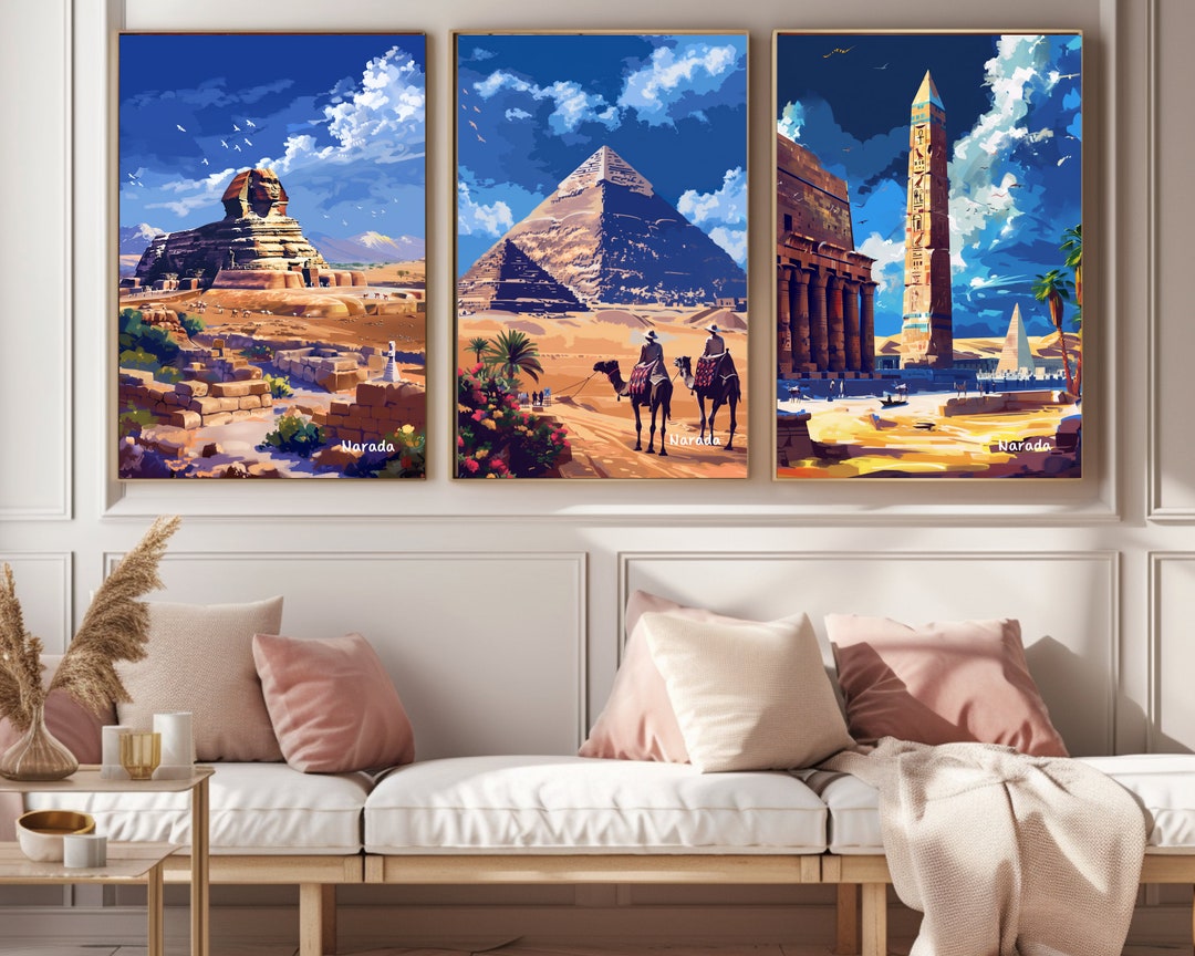 Egyptian Art Print, Obelisk Print, Pyramid Wall Art, Sphinx Decor ...