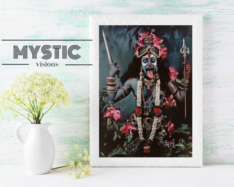 Goddess Kali Art Print, Fierce Divine Mother, Hindu Wall Art (digital ...