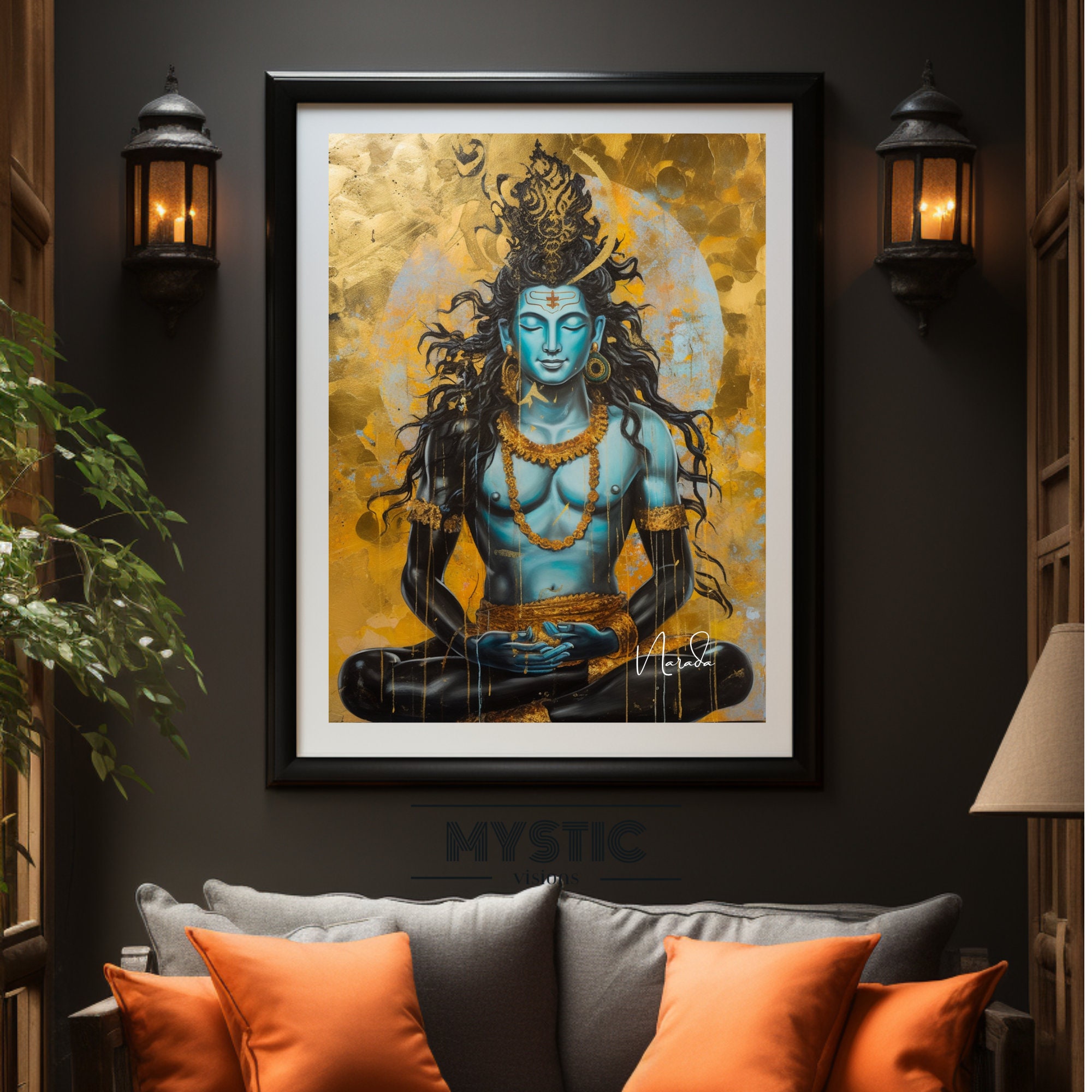 Shiva Wall Art, Hindu God Illustration, Hindu God Art, Hindu Artwork ...