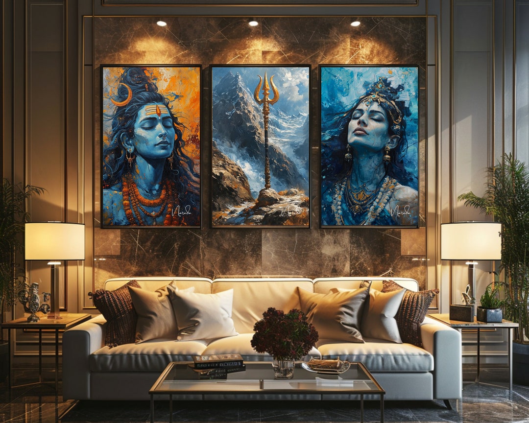 Shiva Shakti Painting, Spiritual Romantic Gift,shiva Shakti Wall Decor ...