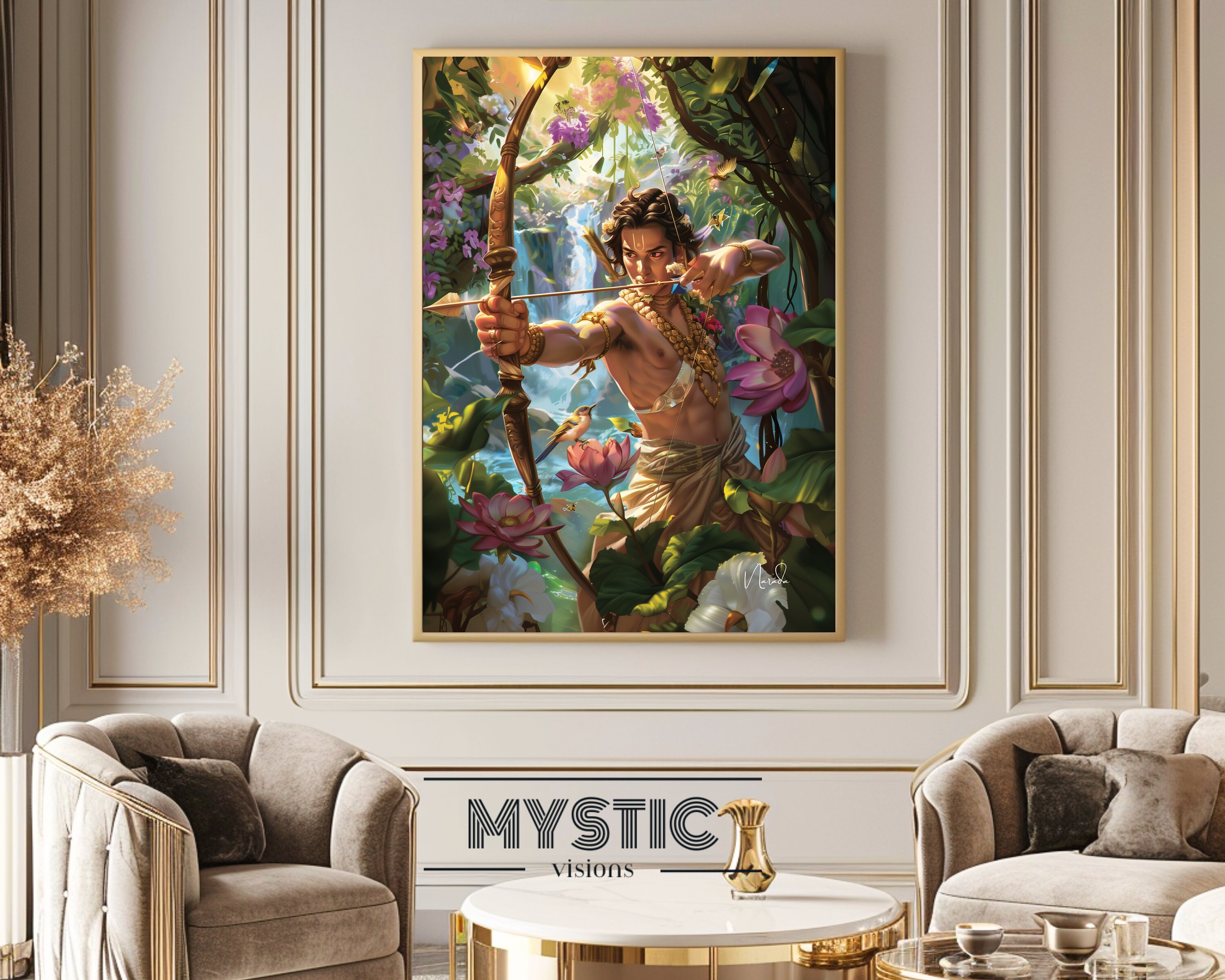 Rama Sita Hanuman Wall Decor,hindu God Art, Hindu Artwork, Ramayana ...