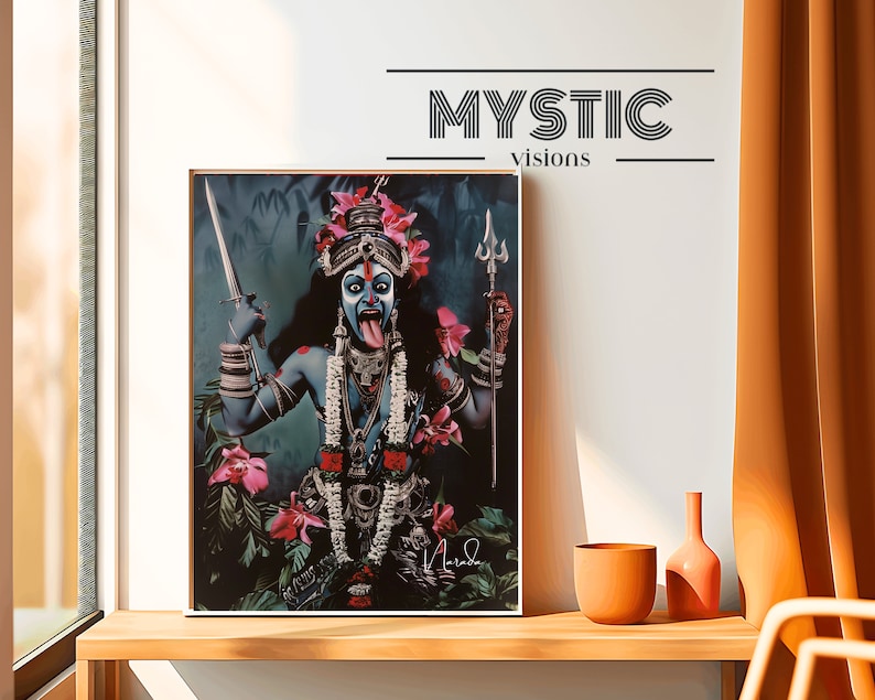 Goddess Kali Art Print, Fierce Divine Mother, Hindu Wall Art (digital ...