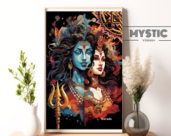 Shiva Shakti Painting, Instant Download,shiva Shakti Wall Decor, Shiva ...