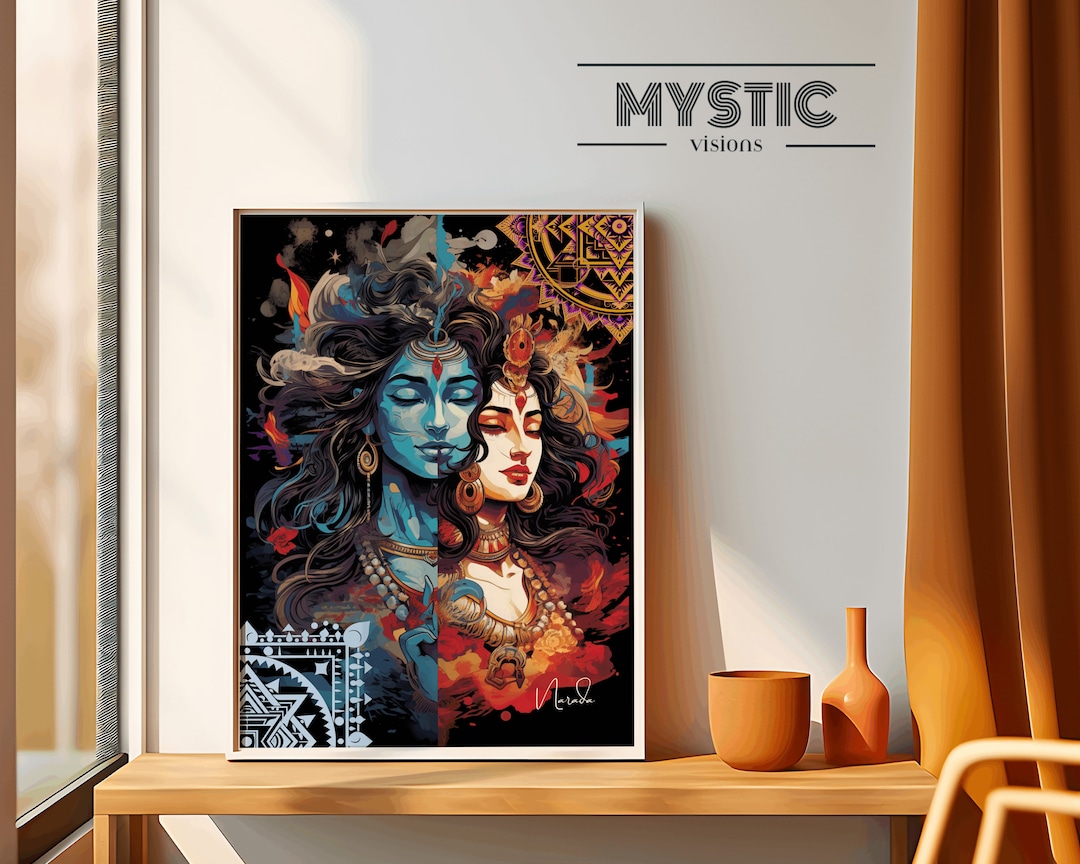 Shiva Shakti Painting Instant Downloadshiva Shakti Poster - Etsy