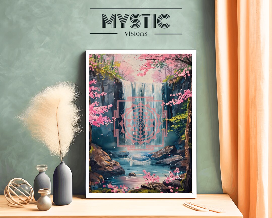 Vastu Remedy, Sri Yantra, Waterfall Art, Prosperity, Sacred Geometry ...