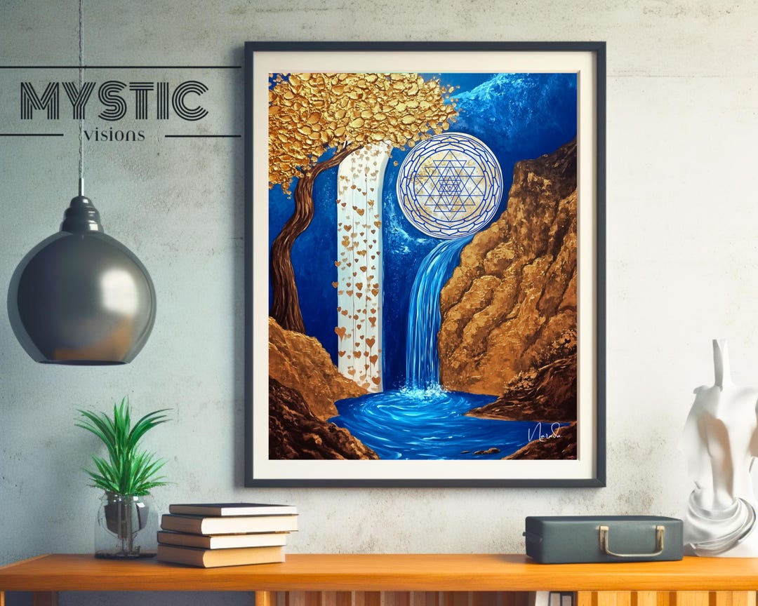 Vastu Remedy, Sri Yantra, Waterfall Art, Prosperity, Sacred Geometry ...