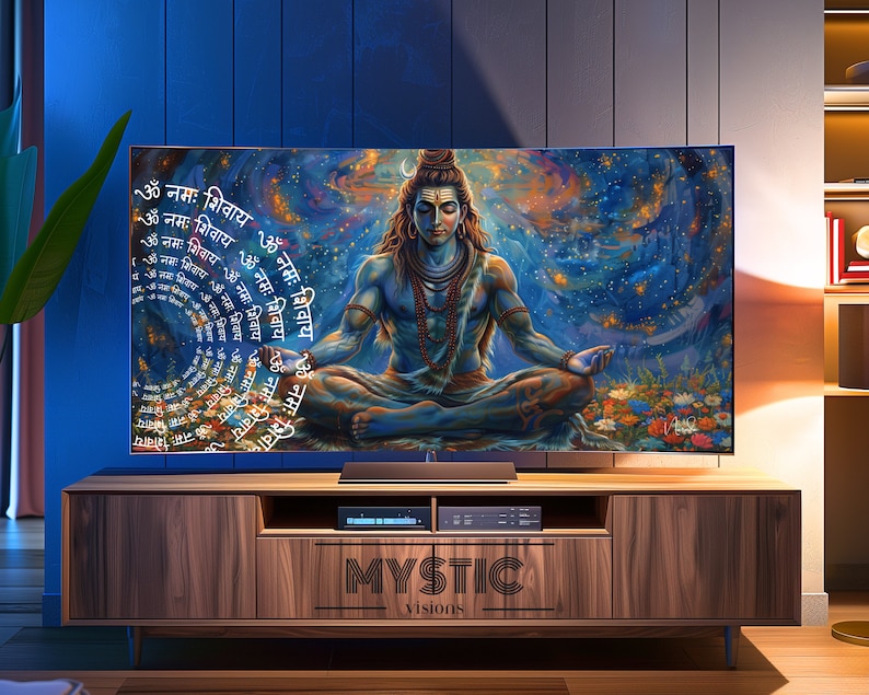Lord Shiva 5 Set Digital Art , Smart TV Decor, Shiva Shakti Wallpapers ...