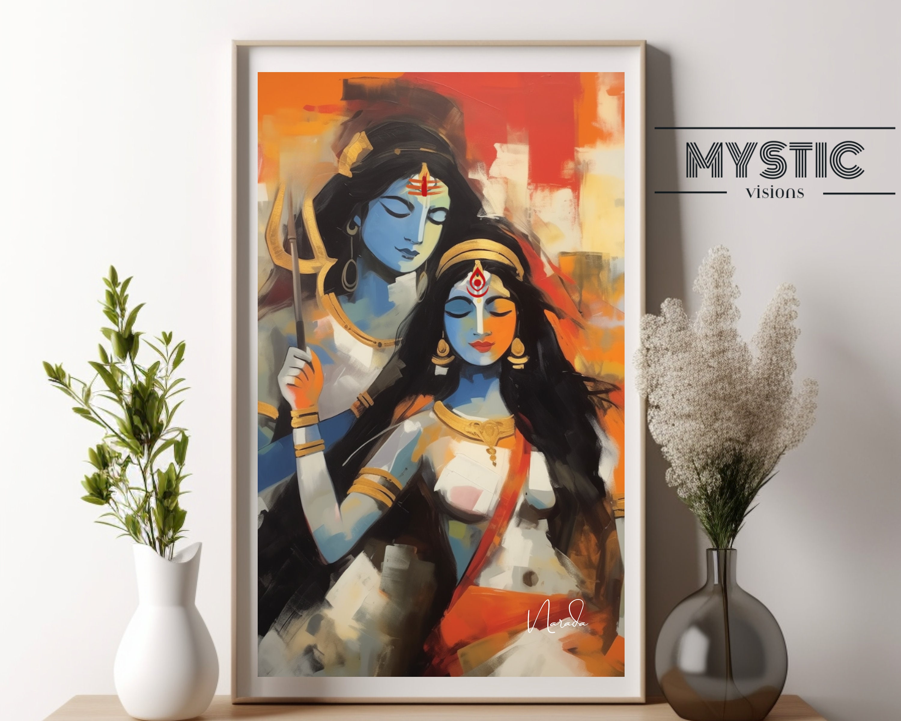 Abstract Shiva Shakti Painting,instant Download,shiva Shakti Wall Decor ...