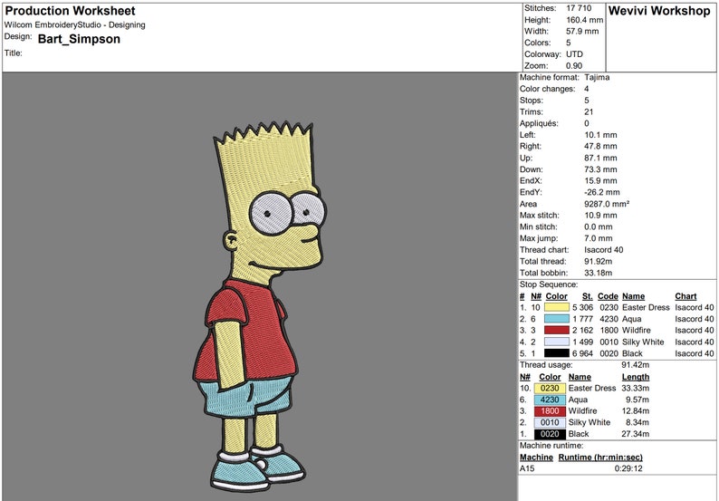 Bart Simpson Embroidery Design - Etsy