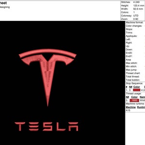 Tesla Symbol 2 Sizes Embroidery Design - Etsy