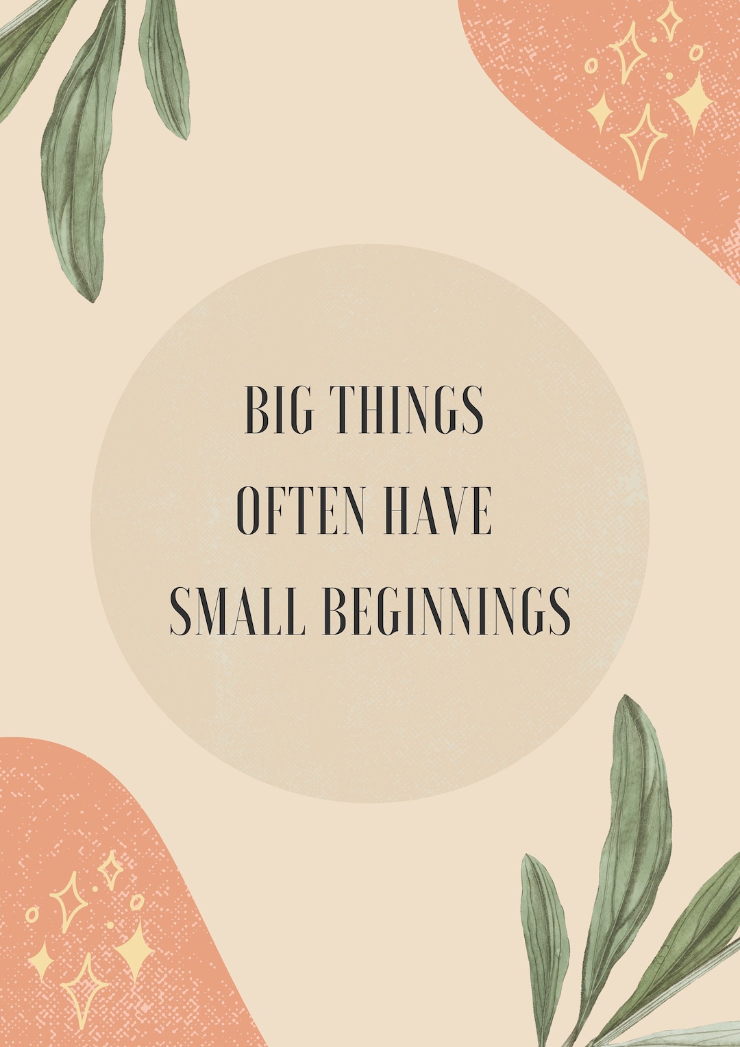 Motivational Quote Poster, Big Things Often Have Small Beginnings - Etsy