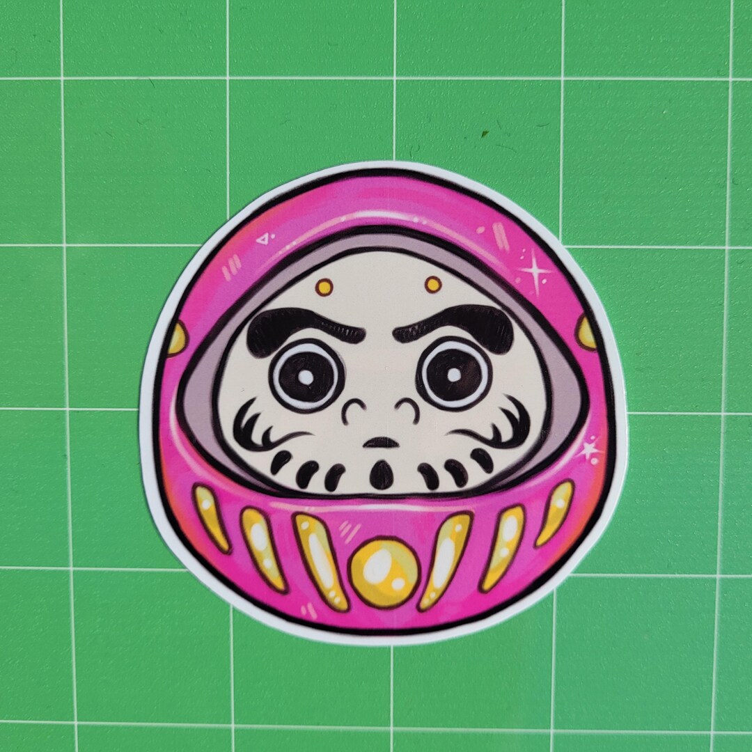 3" Pink Daruma Sticker - Etsy