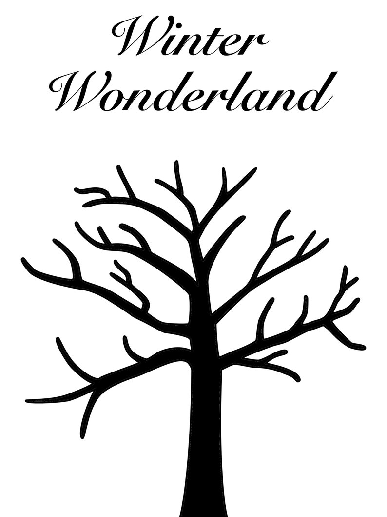 Snowy Tree Fingerprint Activity - Etsy