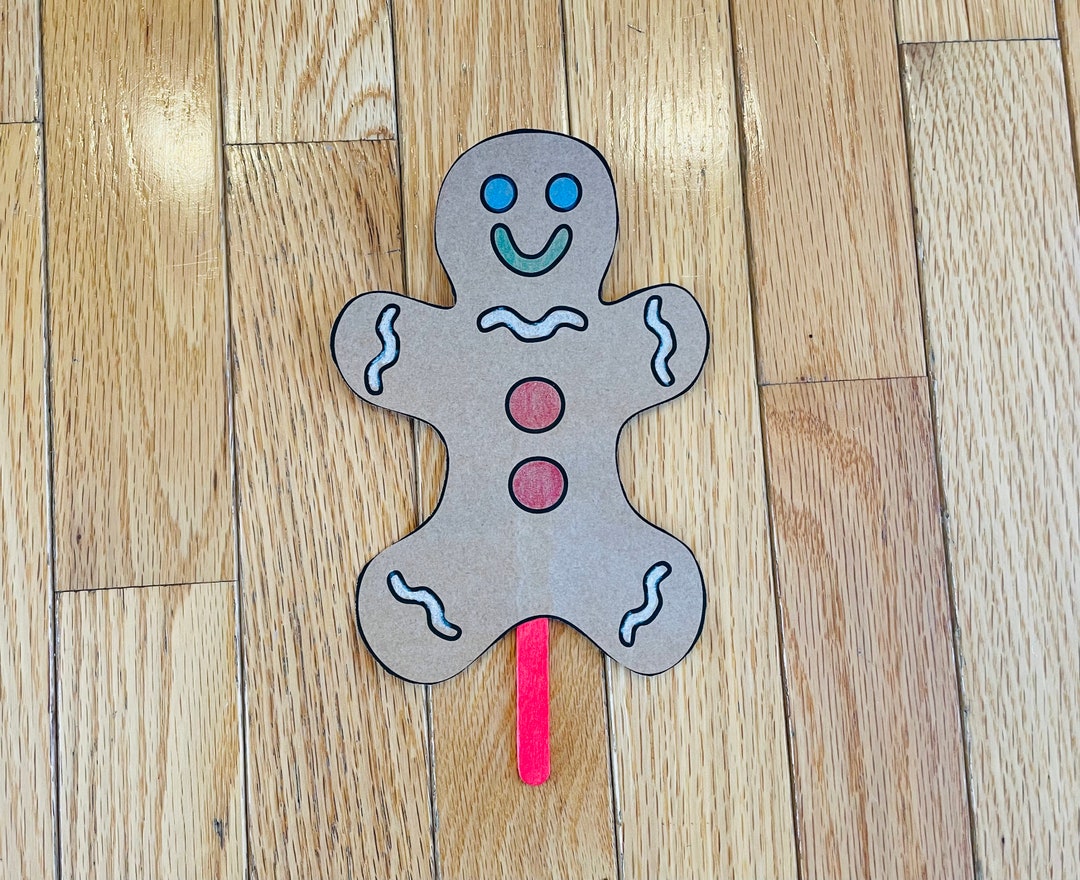 Gingerbread Man Emotions Stick Puppets - Etsy