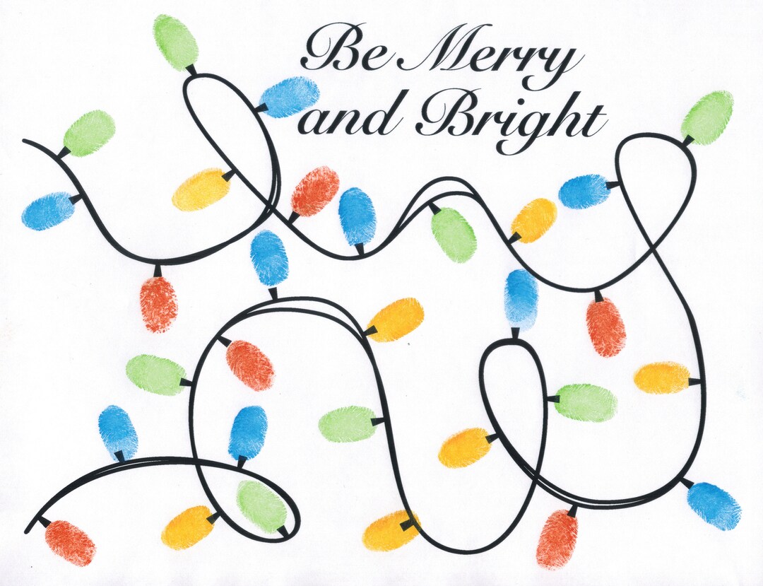 Christmas Tree Lights Thumbprint Activity - Etsy