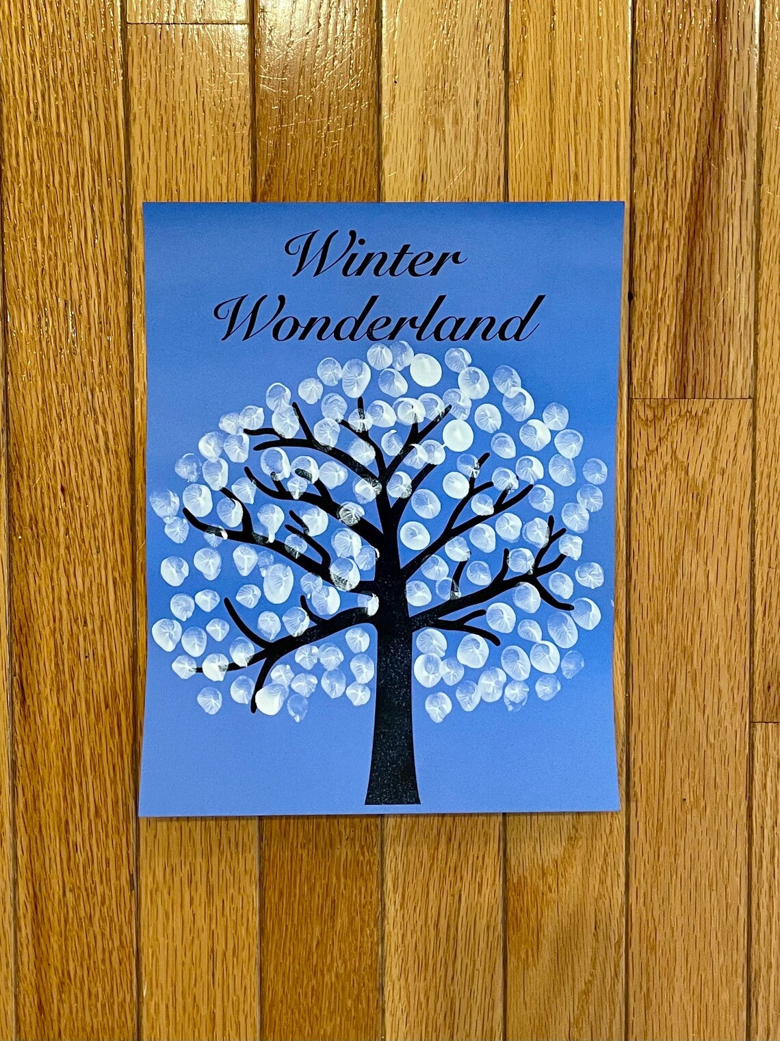 Snowy Tree Fingerprint Activity - Etsy