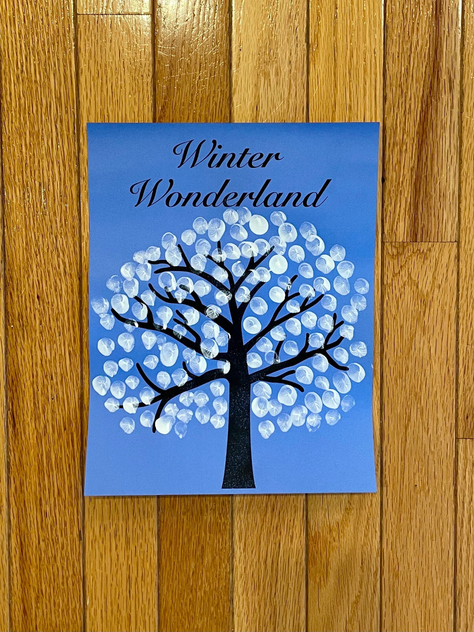 Snowy Tree Fingerprint Activity - Etsy