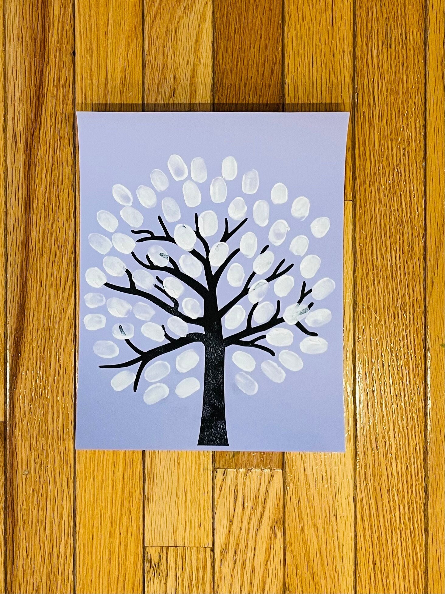 Snowy Tree Fingerprint Activity - Etsy