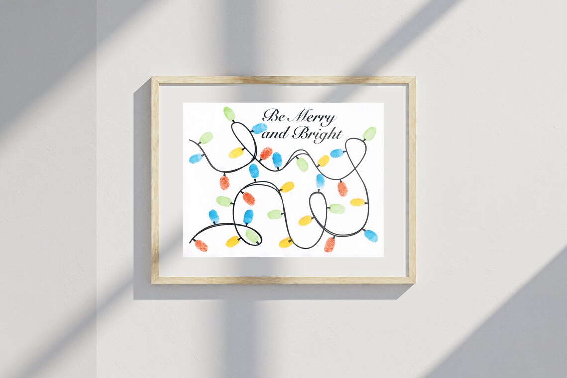 Christmas Tree Lights Thumbprint Activity - Etsy