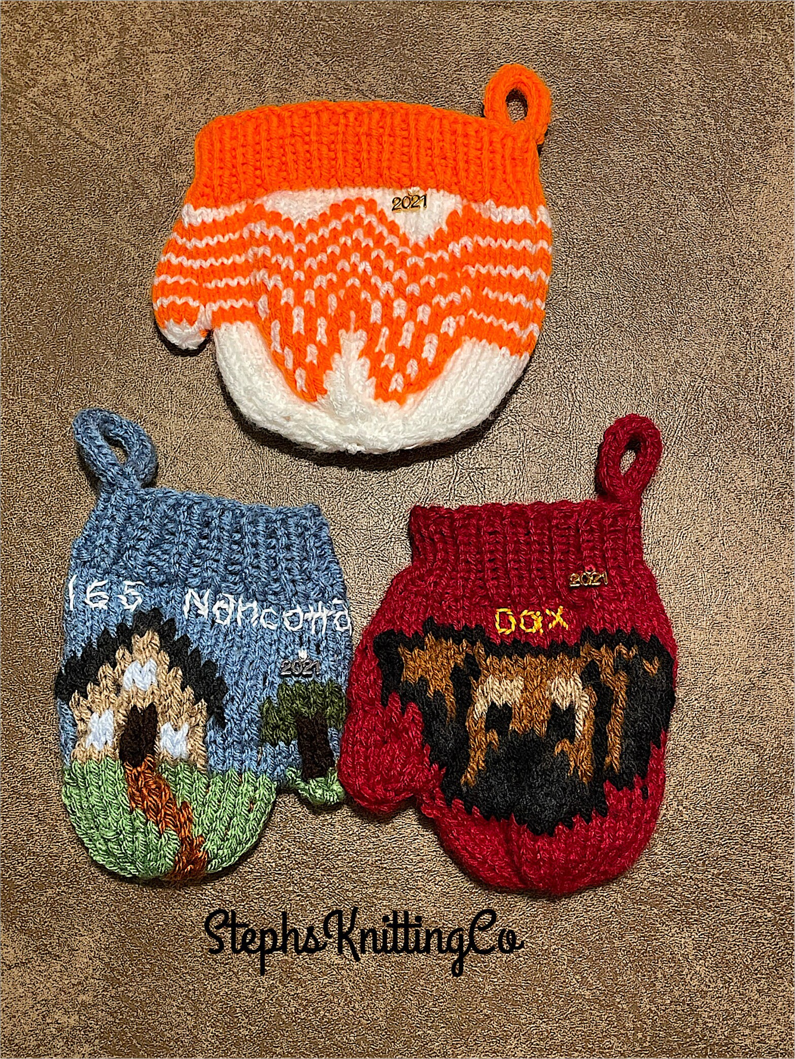 Custom Knit Mini Mitten Christmas Ornaments - Etsy