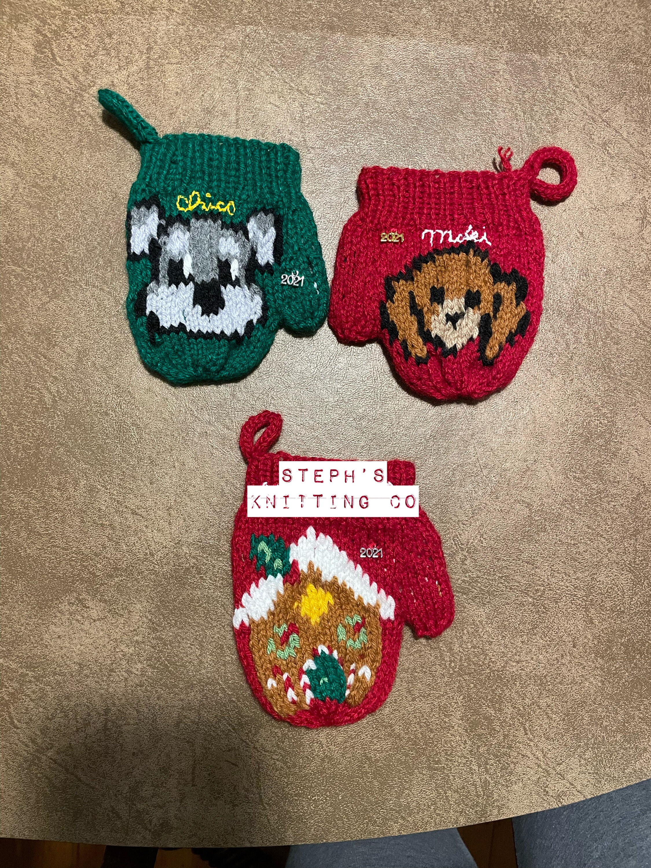 Custom Knit Mini Mitten Christmas Ornaments - Etsy