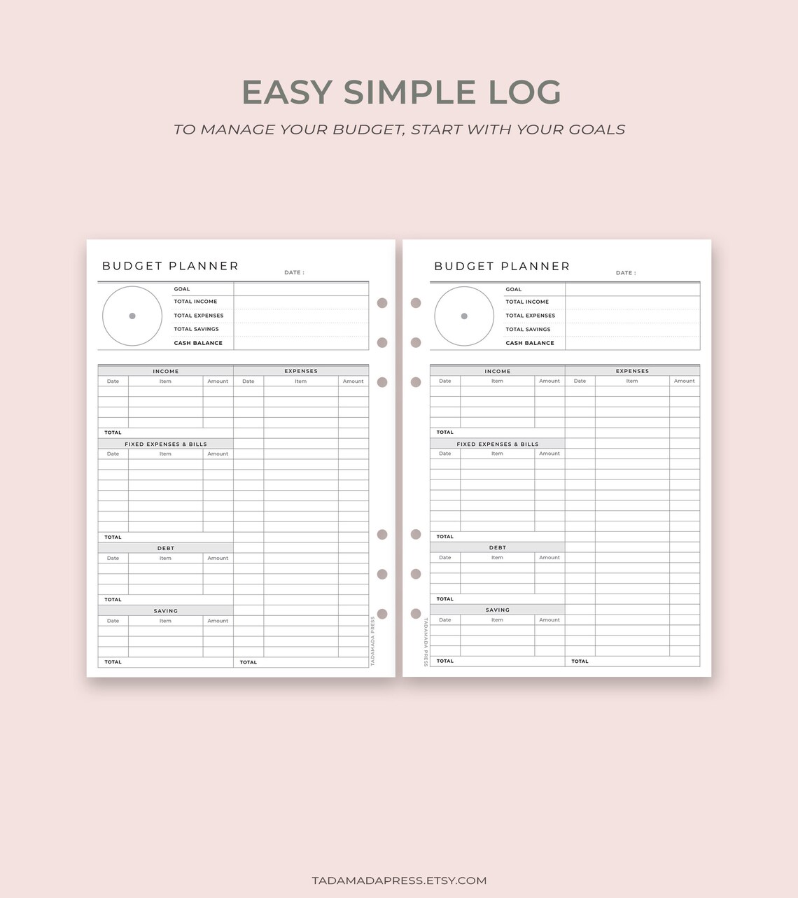 Budget Planner Printable Sheet, Budget Overview, Easy Minimalist Money ...