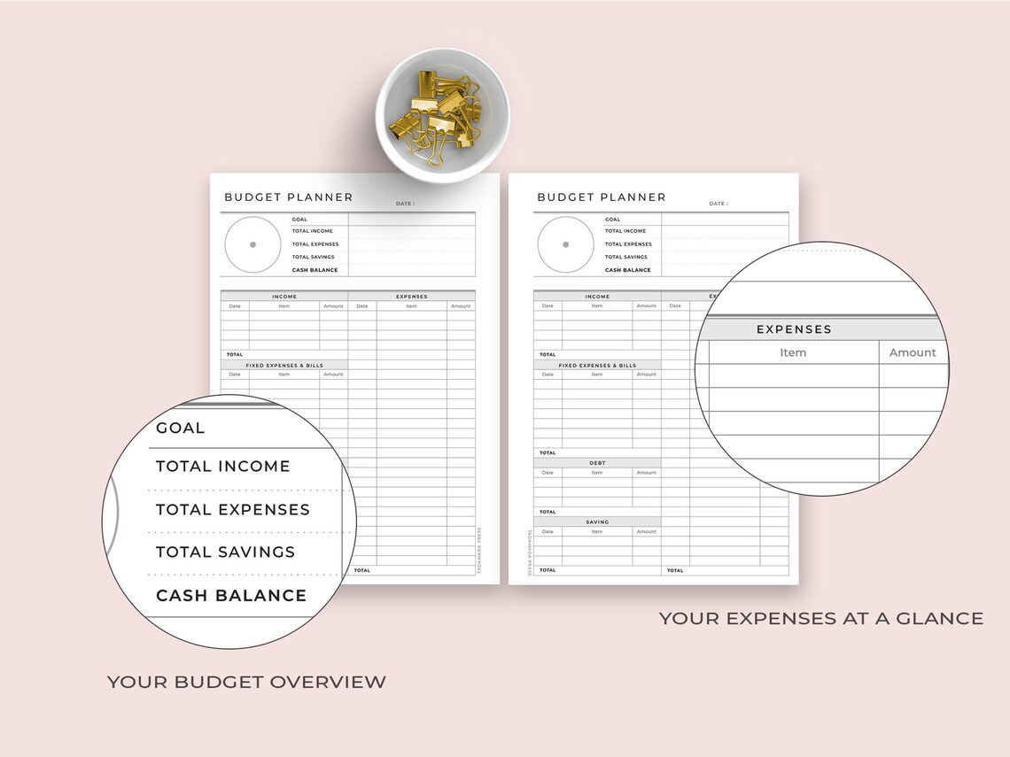 Budget Planner Printable Sheet, Budget Overview, Easy Minimalist Money ...