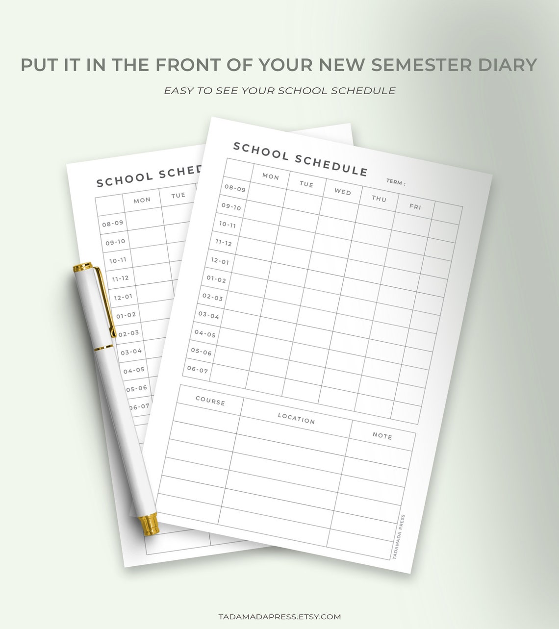 School Schedule Planner Printable, Class Timetable Chart, Locations at ...
