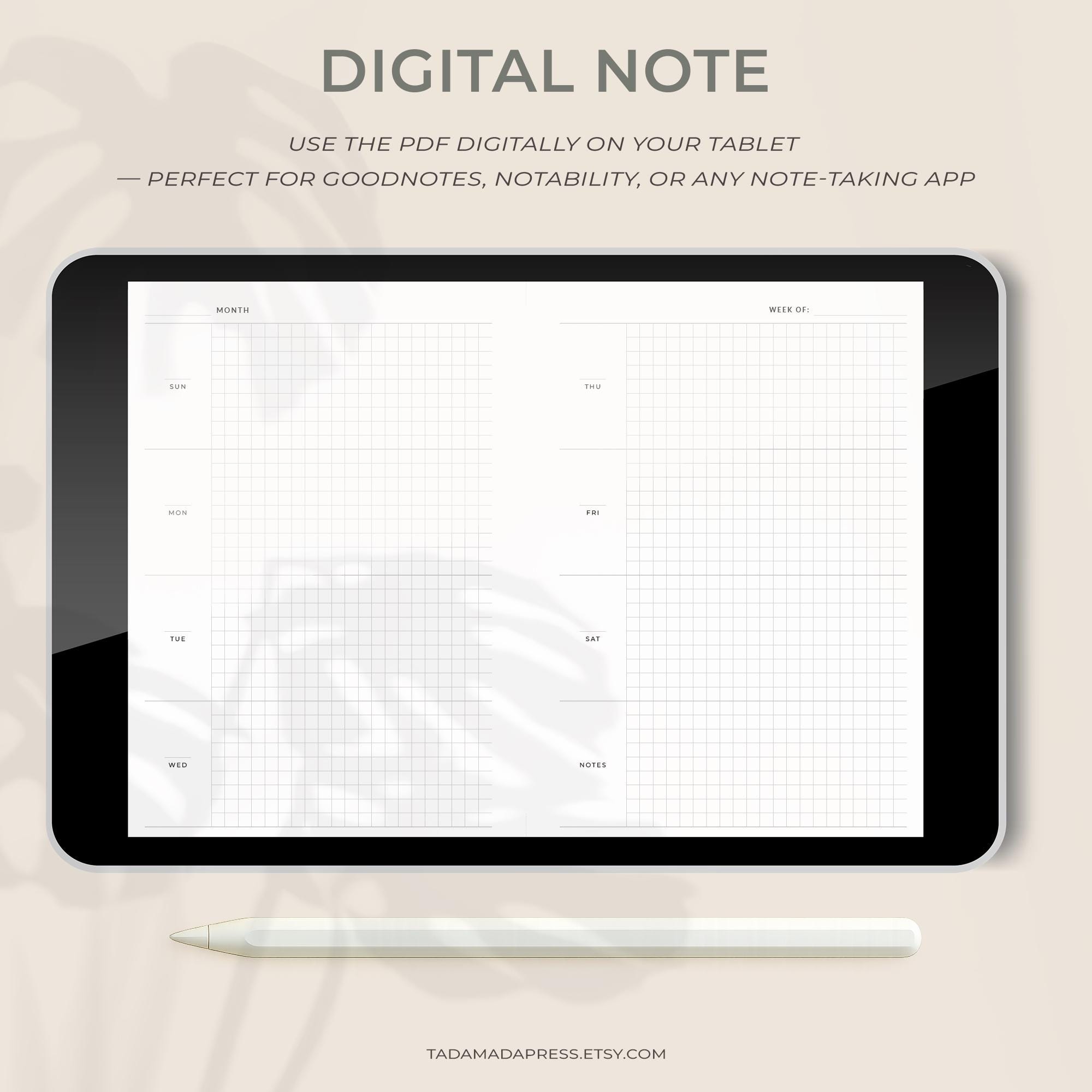 Minimalist Weekly Planner Printable: Undated Grid & Lined Layouts (PDF ...