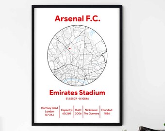 Arsenal Stadium Map - Etsy