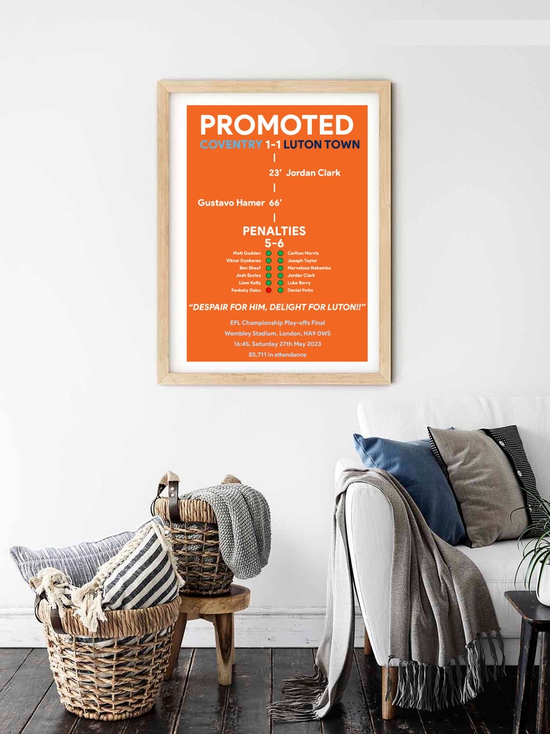 Luton Town Promotion Poster Luton Town FC Premier League Promotion ...
