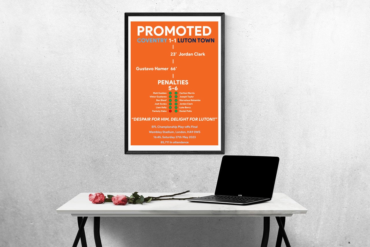 Luton Town Promotion Poster Luton Town FC Premier League Promotion ...