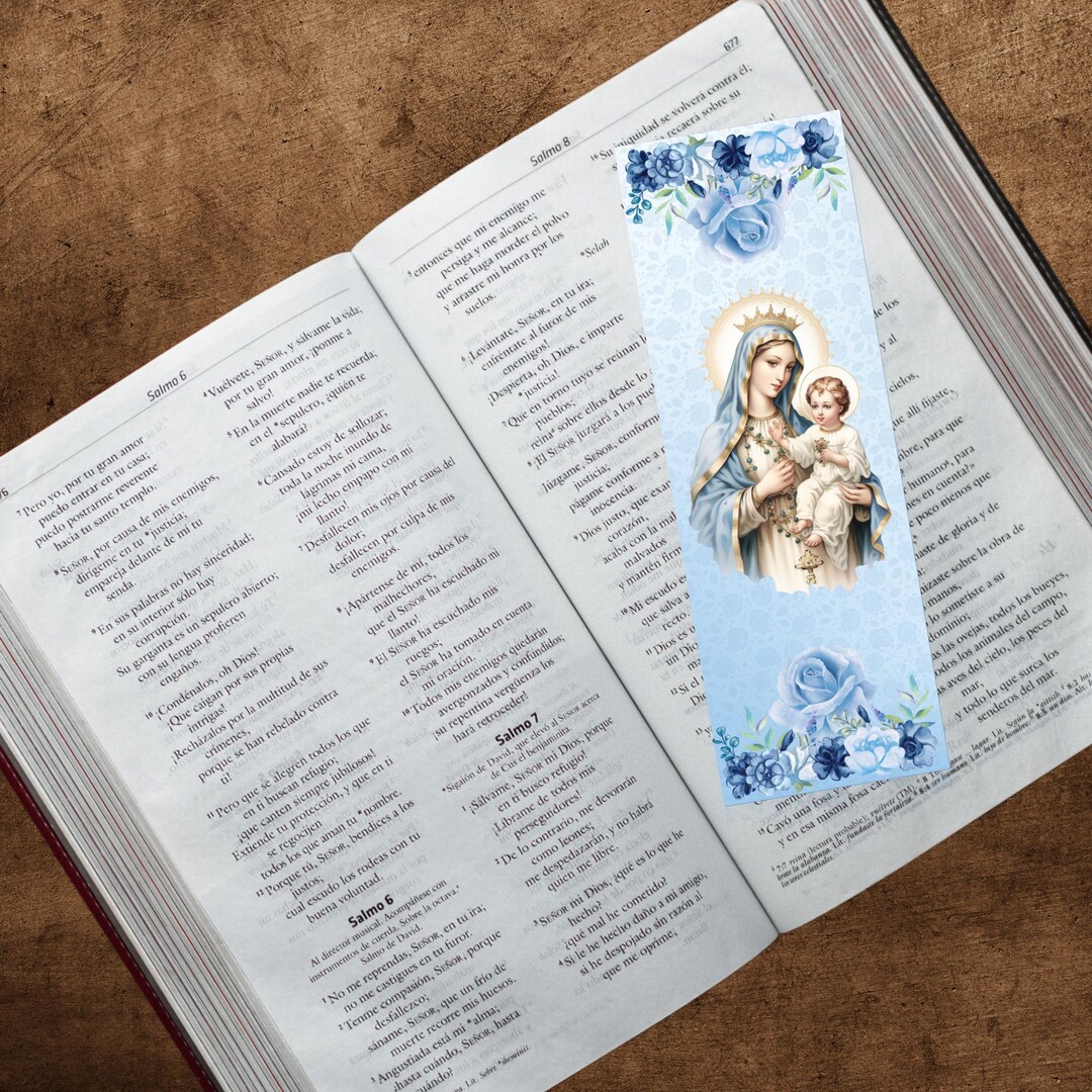 Blessed Virgin Mary Bookmark, Mother Mary, Catholic Gift Idea, Bible ...