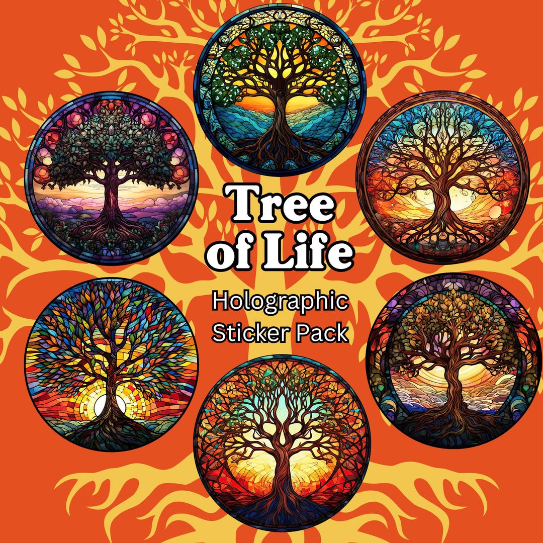 Tree of Life Stickers, Holographic Decals, Vinyl Stickers, Gift Idea ...