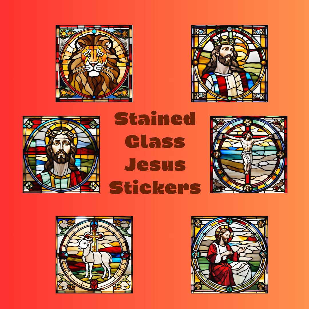 Christian Stained Glass Jesus Sticker Pack - Etsy