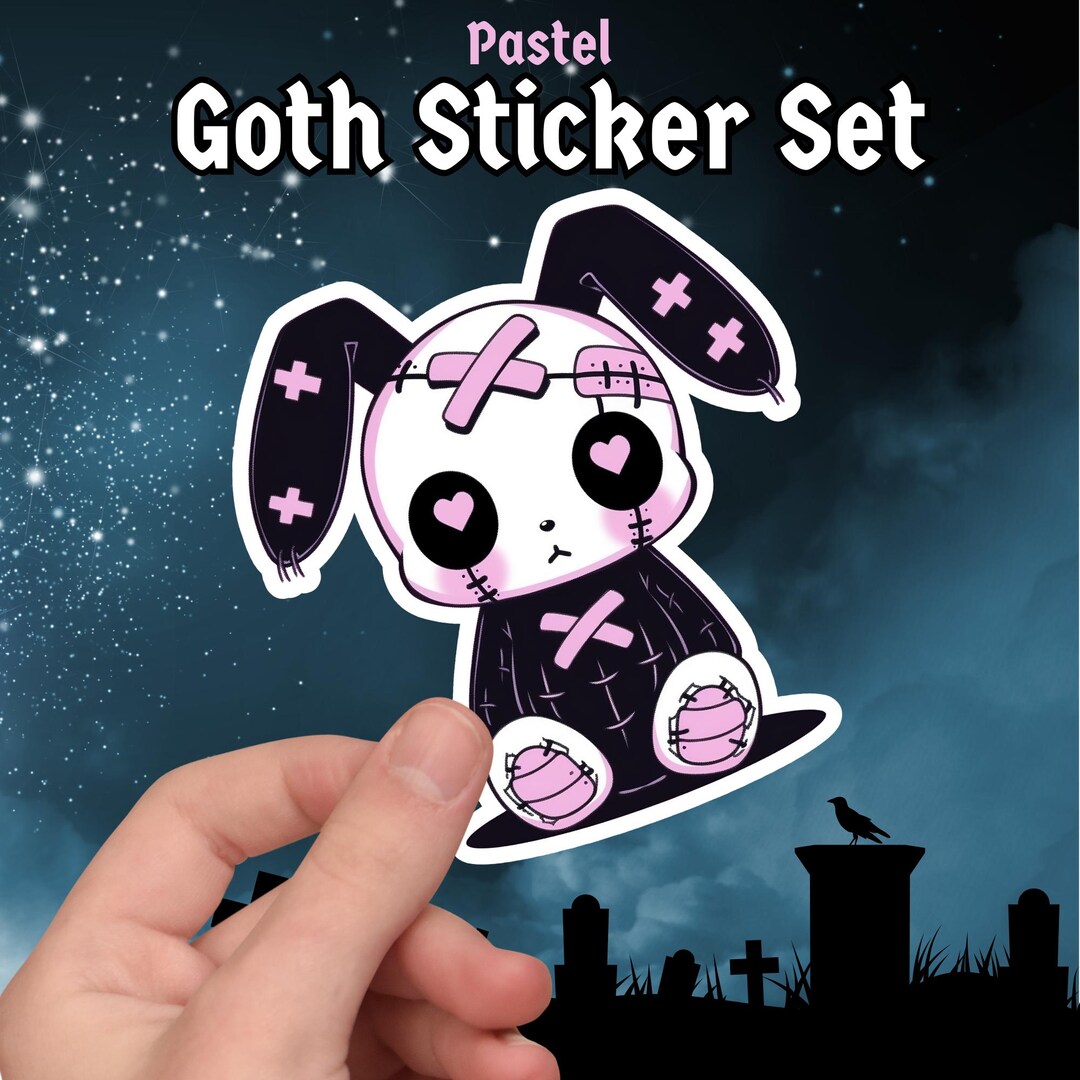 Holographic Goth Sticker Pack, Edgy Dark Art, Laminated (set of 6) - Etsy